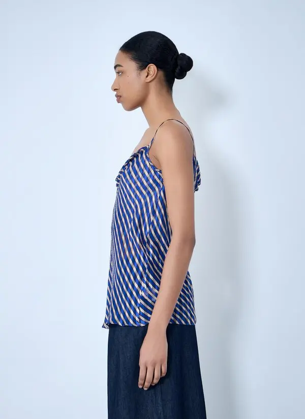 Dries Van Noten Diagonal Stripe Camisole Top - Blue