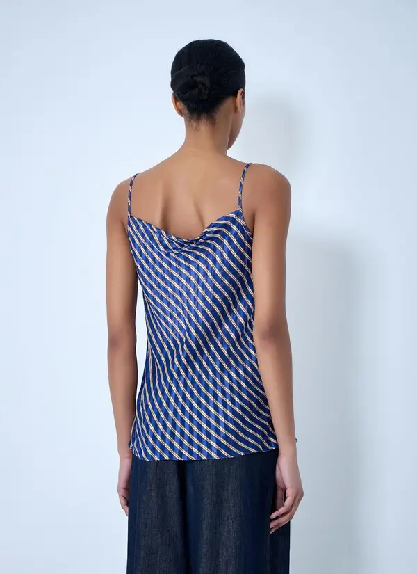 Dries Van Noten Diagonal Stripe Camisole Top - Blue