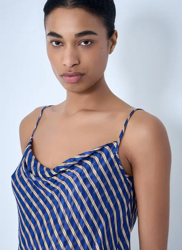 Dries Van Noten Diagonal Stripe Camisole Top - Blue
