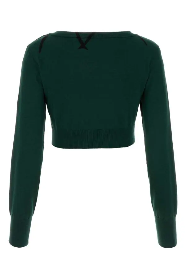 Burberry Cotton Argyle Sweater - Green