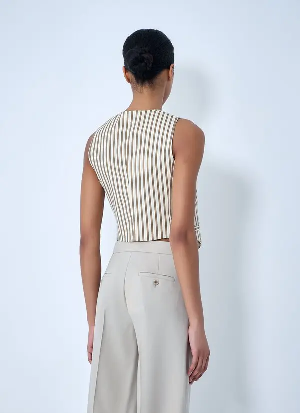 Max Mara Striped Buttoned Waistcoat