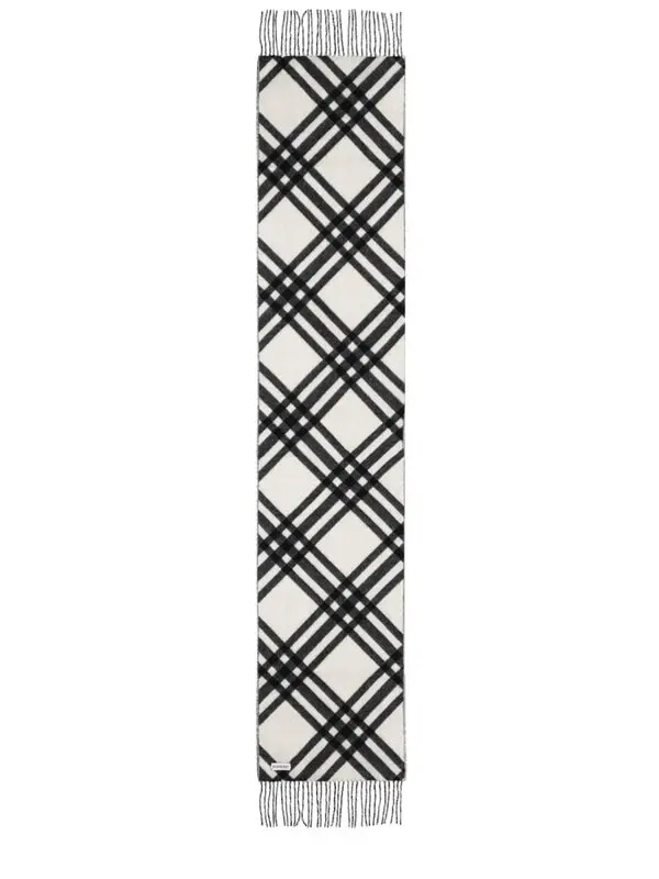 Burberry Sciarpa In Cashmere Check - Black