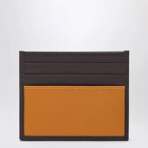 Prada Speedrock Cardholder In Re-nylon And Amber Leather