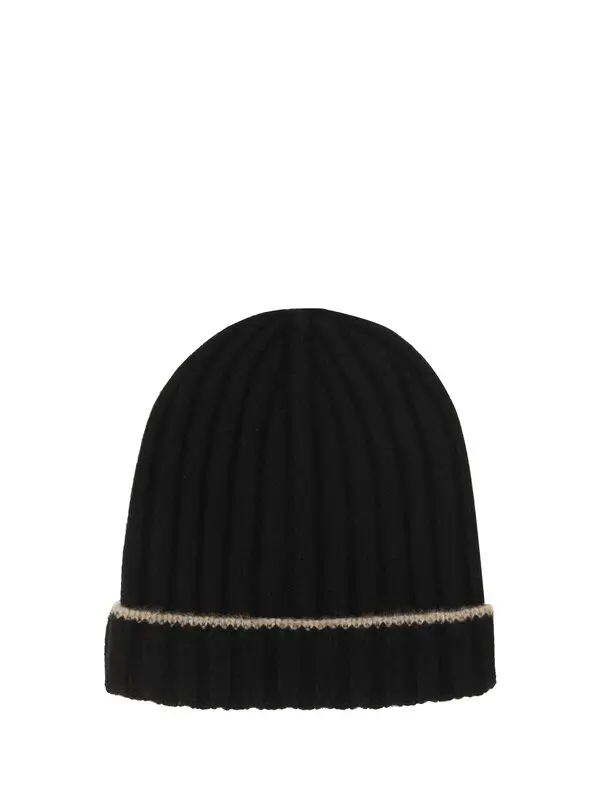 Brunello Cucinelli Cashmere Beanie Hat - Black