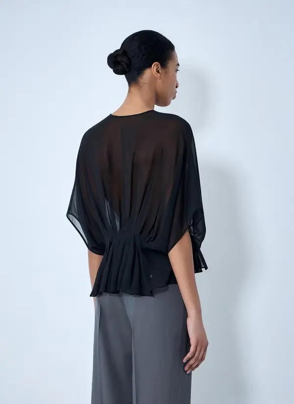 Max Mara Sheer Button-front Blouse - Black
