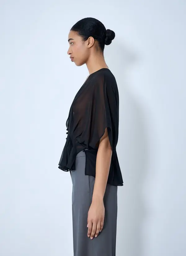 Max Mara Sheer Silk Blouse - Black