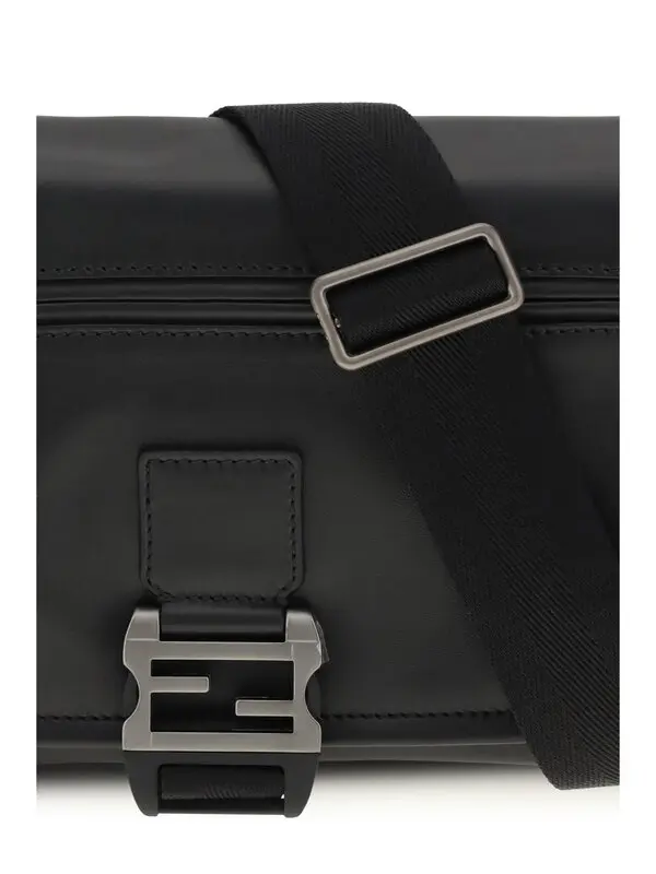 Fendi Flux Messenger Shoulder Bag - Black