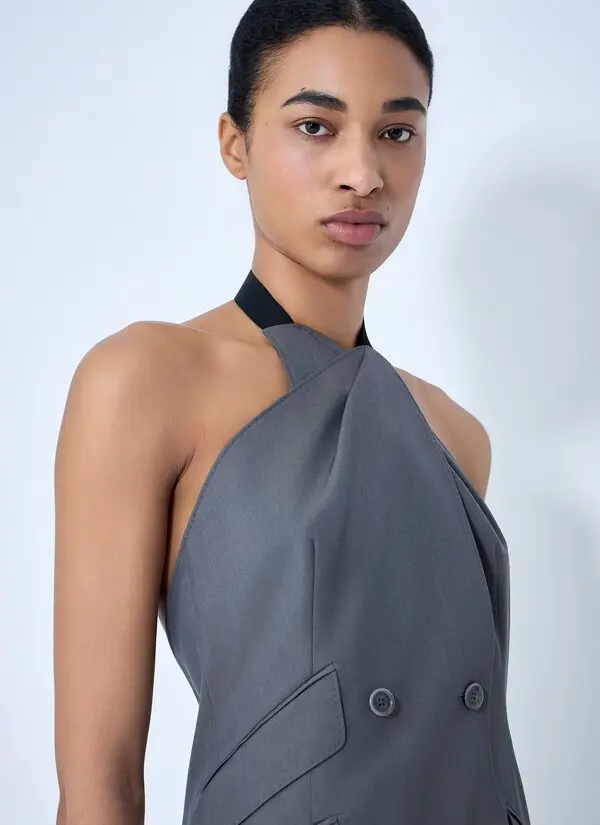 Max Mara Double-breasted Halter Neck Top