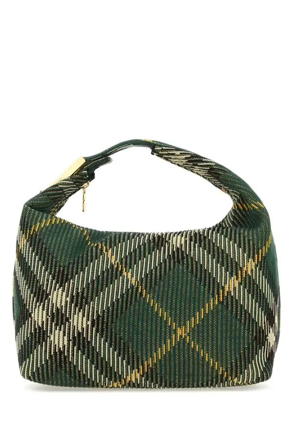 Burberry Embroidered Nylon Medium Peg Handbag