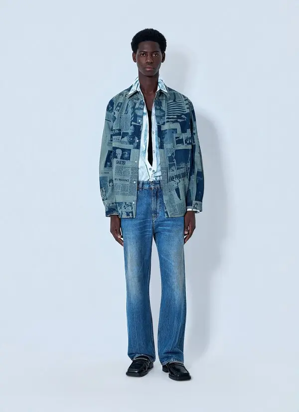 JEAN PAUL GAULTIER Printed Cotton Poplin Shirt
