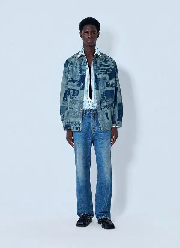 JEAN PAUL GAULTIER Printed Cotton Poplin Shirt