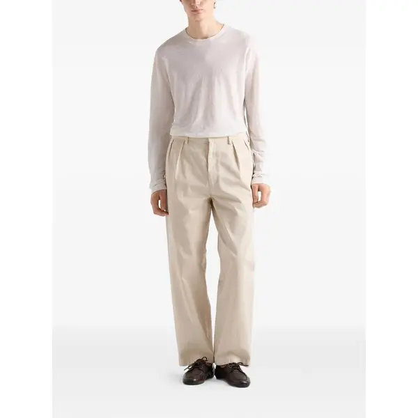 Prada Neutrals Trousers Wide-leg Trousers
