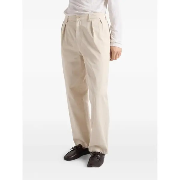 Prada Neutrals Trousers Wide-leg Trousers - Cream