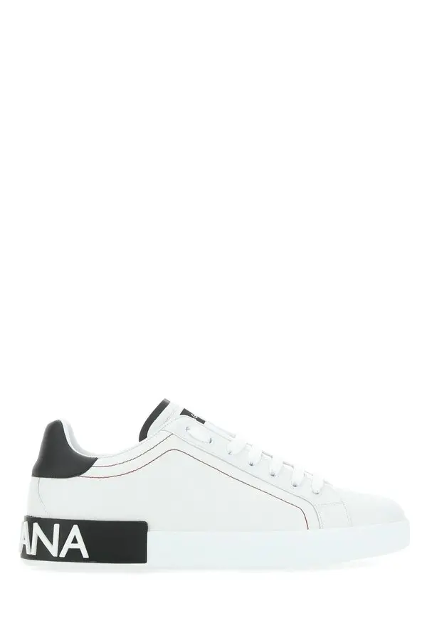 Dolce & Gabbana Nappa Leather Portofino Sneakers - White