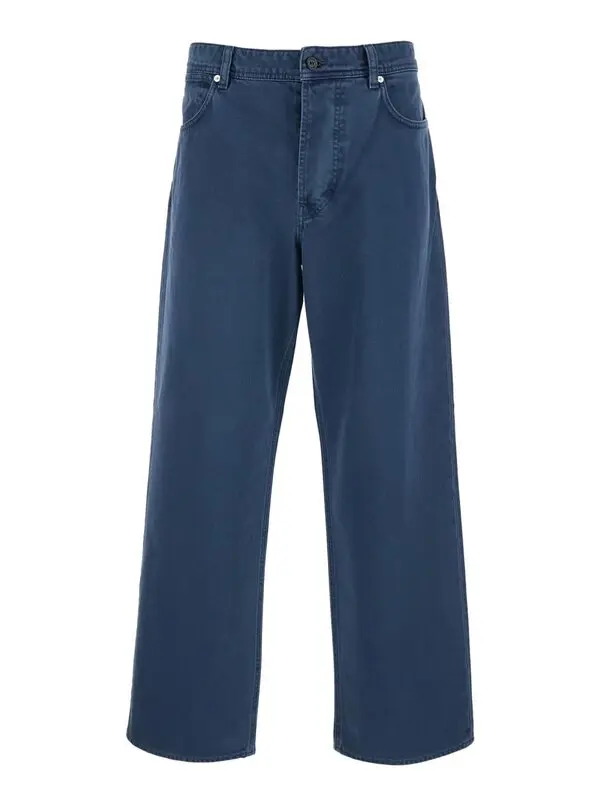 Stone Island Blue Jeans With Five-pocket Design And Logo Patch On The Back In Denim For - Multicolor