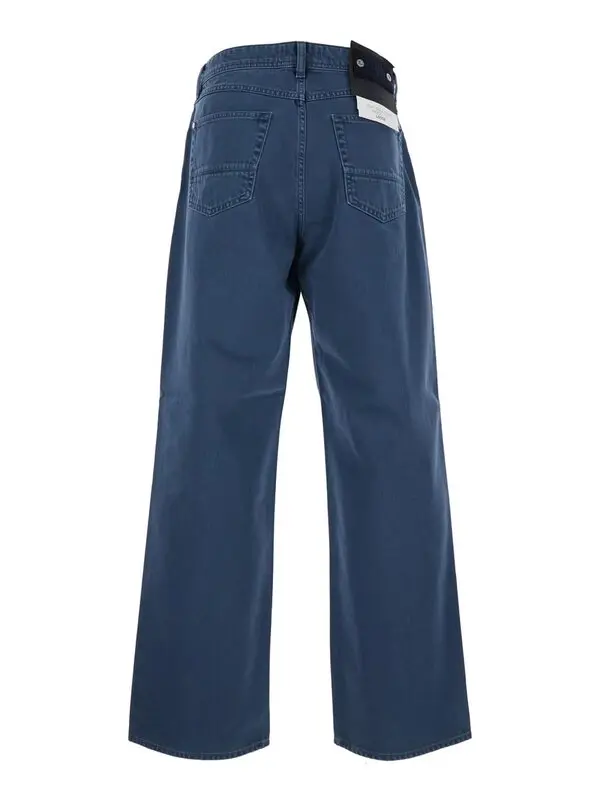 Stone Island Blue Jeans With Five-pocket Design And Logo Patch On The Back In Denim For - Multicolor