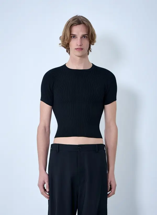 RIER Ribbed Knit Cropped Top