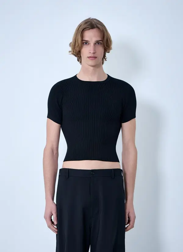 RIER Ribbed Knit Cropped Top