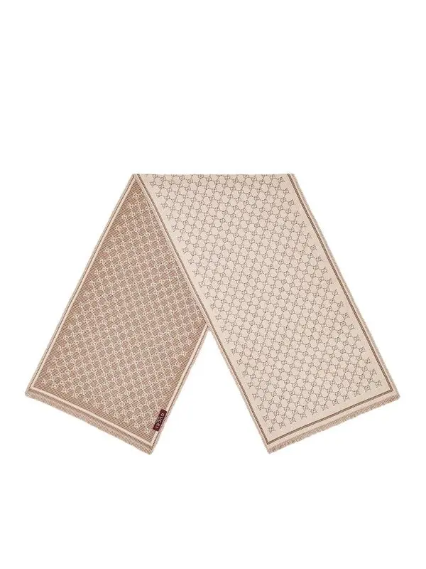 Gucci Double Side Gg Wool Scarf - Cream