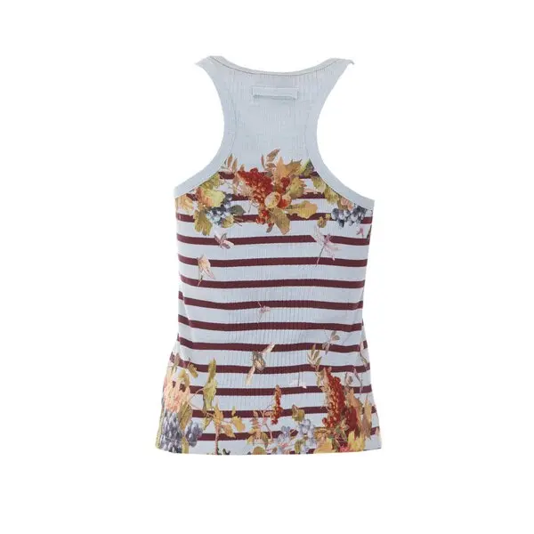 JEAN PAUL GAULTIER Mariniere Grape Printed Tank Top