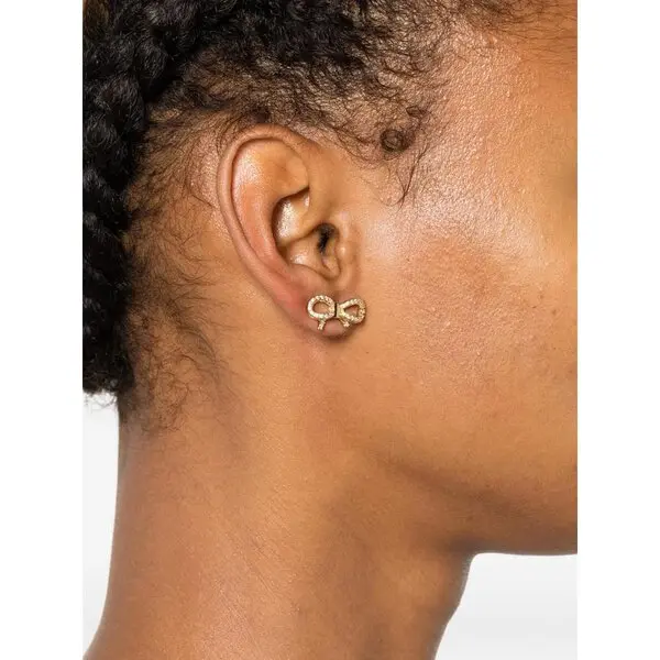 FERRAGAMO Crystal Pavé Bow Earrings