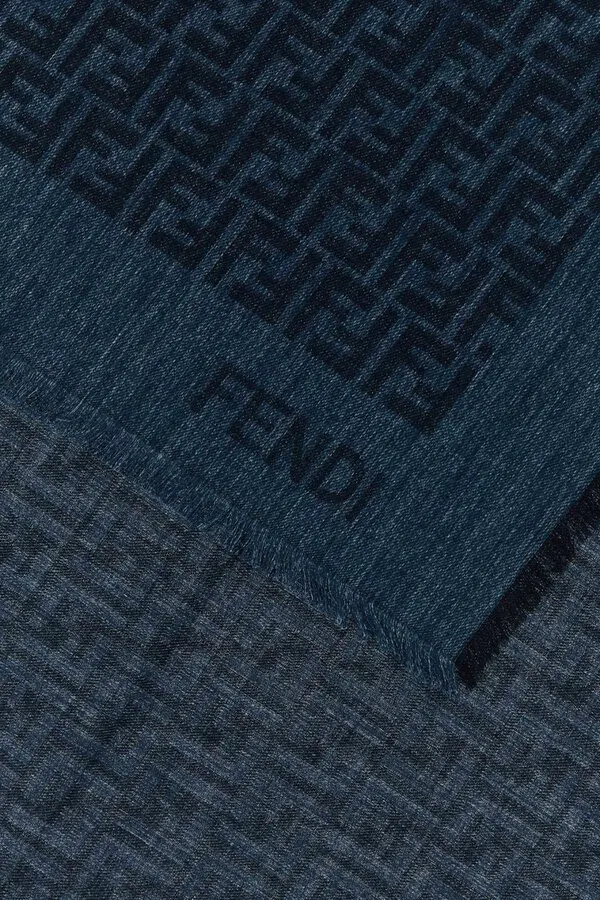 Fendi Embroidered Cotton Blend Scarf