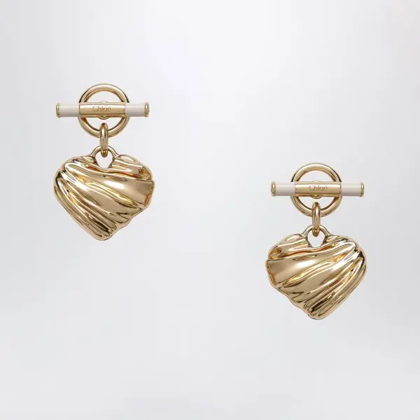 Chloé Gold/ivory Heart Earrings