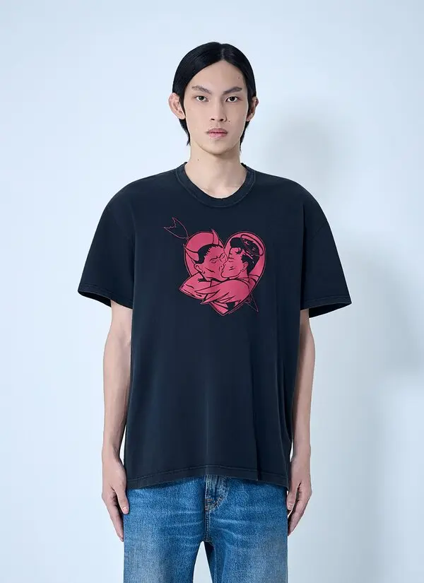 Our Legacy Love Story Print T-shirt - Black