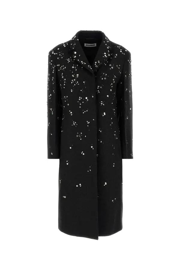 JIL SANDER Embellished Wool Coat - Multicolor