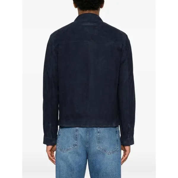 Zegna Suede Leather Jacket - Blue
