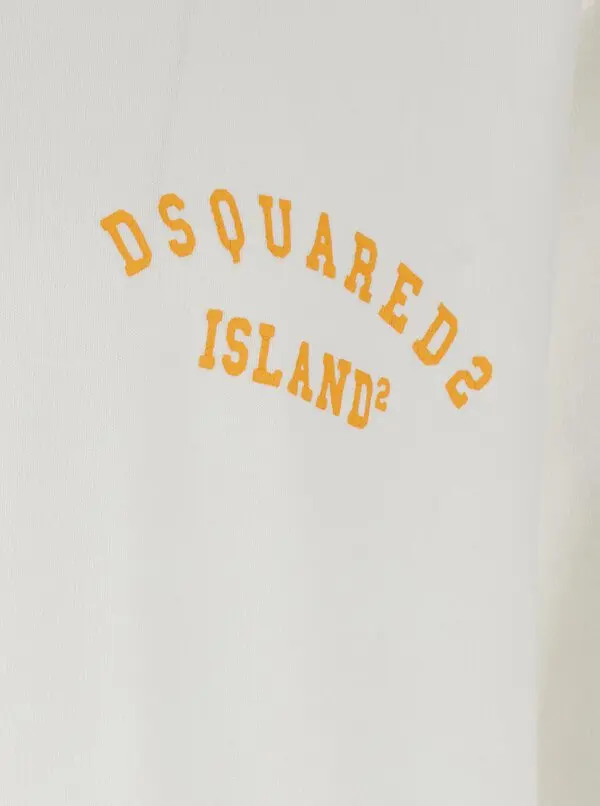 Dsquared2 Crew Neck T-shirt With Logo Lettering On The Front In Cotton For