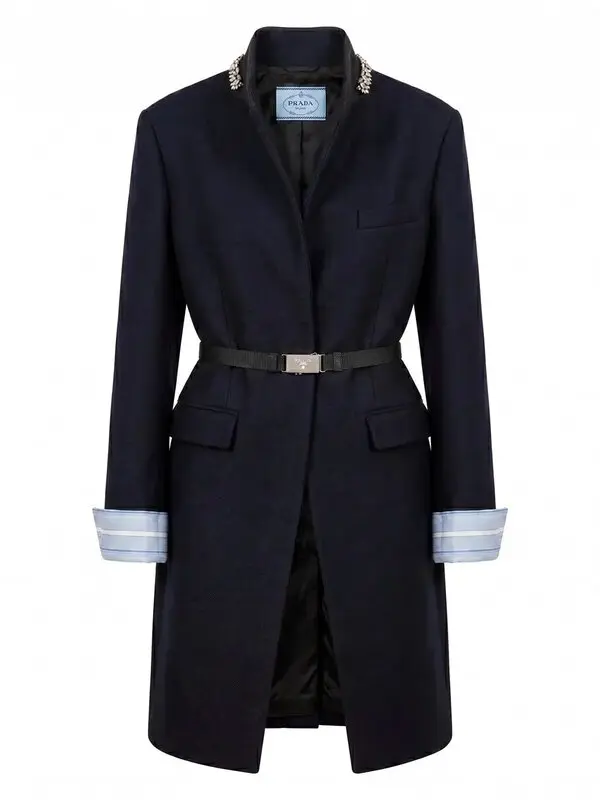 Prada Coat With Belt - Multicolor