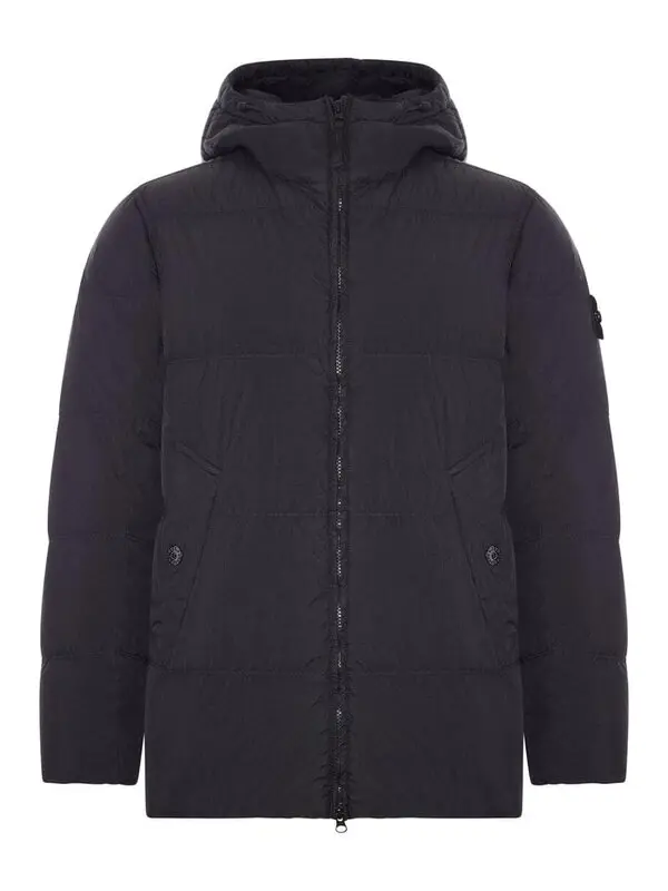 Stone Island Hooded Down Jacket - Black