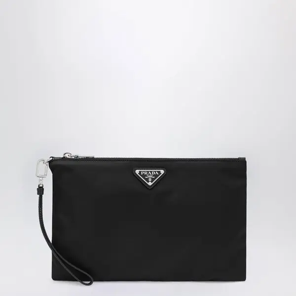 Prada Re-nylon And Saffiano Pouch - Black