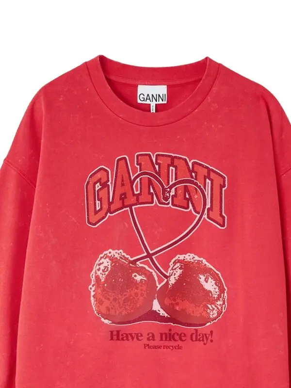 GANNI Cherry Organic Cotton Sweater