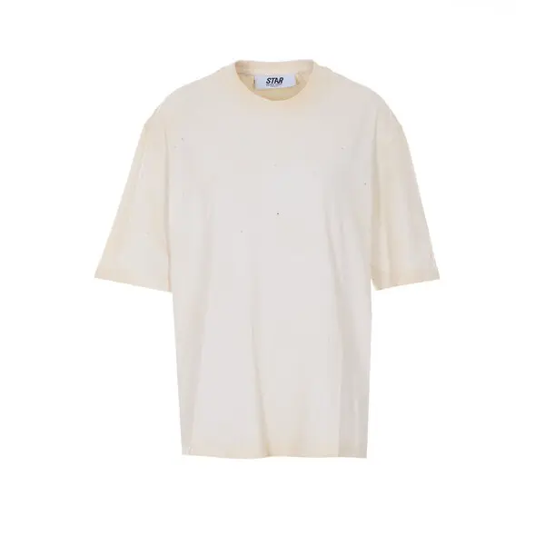 GOLDEN GOOSE Star Print Relaxed Fit T-shirt - Cream