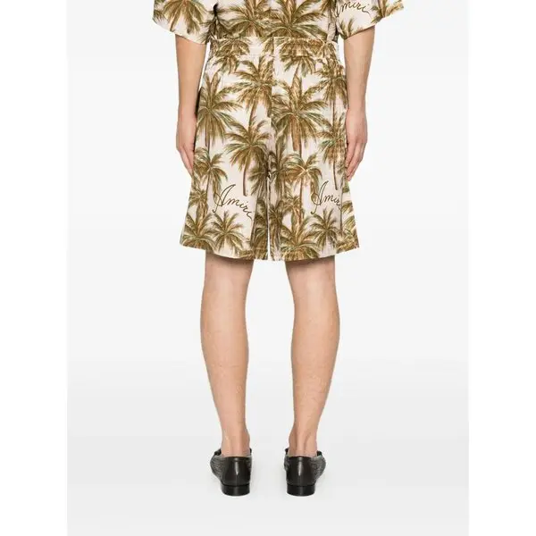 Amiri Palm Tree Print Deck Shorts - Cream