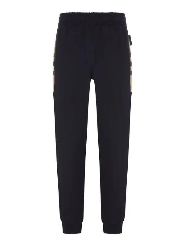 Burberry Cotton Jogging Trousers With Check Inserts