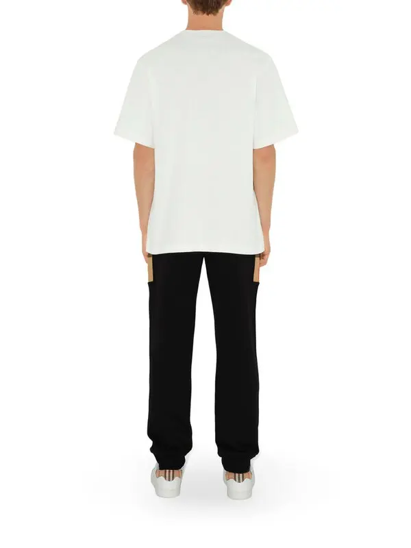 Burberry Cotton Jogging Trousers With Check Inserts