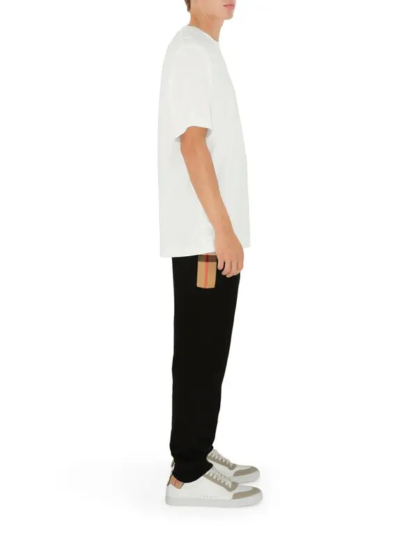 Burberry Cotton Jogging Trousers With Check Inserts