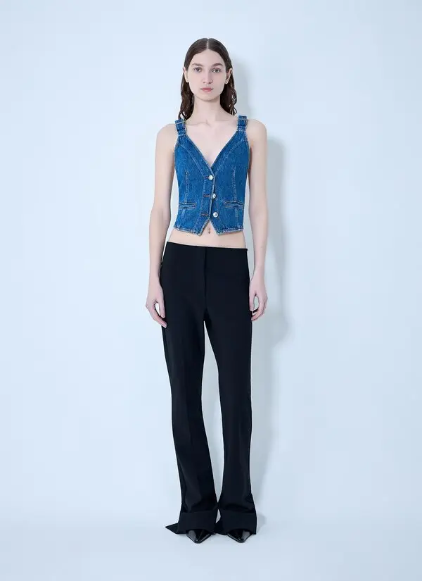 Sportmax Buttoned Denim Vest - Blue