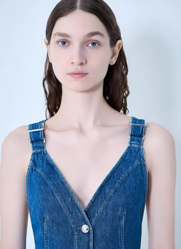 Sportmax Buttoned Denim Vest - Blue