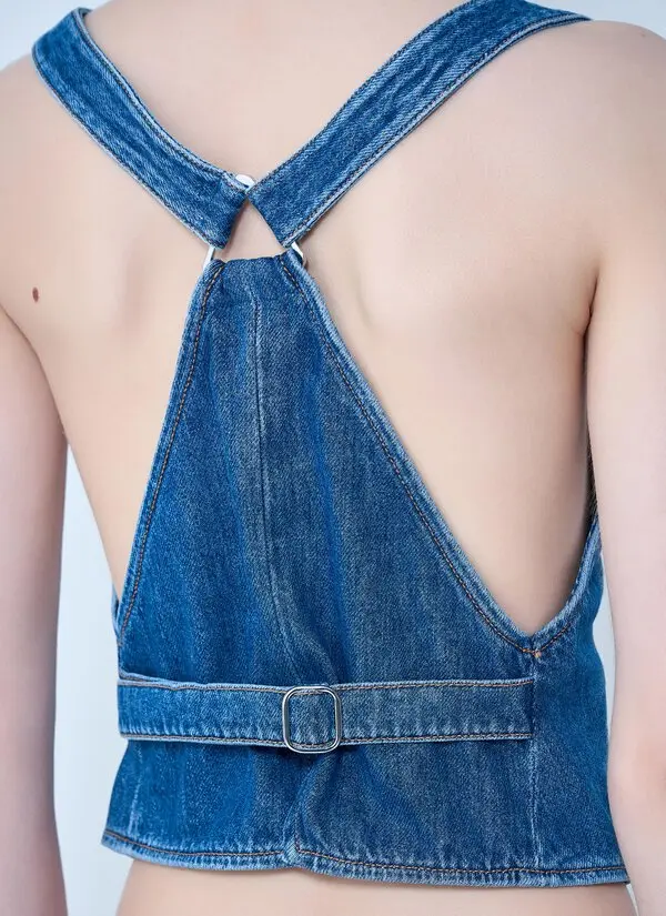 Sportmax Buttoned Denim Vest - Blue