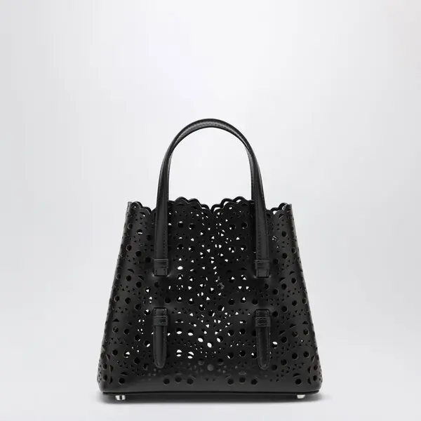 Alaïa Mina 20 Vienne Calfskin Tote Bag - Black