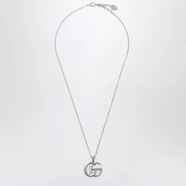 Gucci Gg Marmont Necklace With -tone Double G Pendant - Silver
