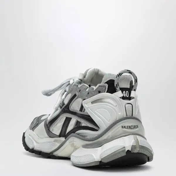 Balenciaga Grey/white/black Runner Sneakers In Nylon - Gray