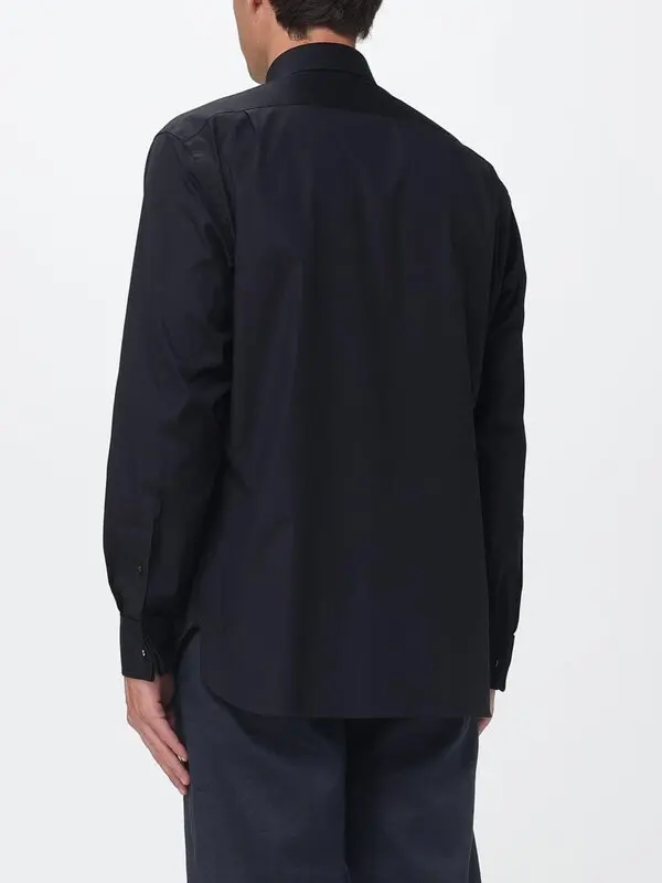 Zegna Basic Stretch Poplin Shirt - Black