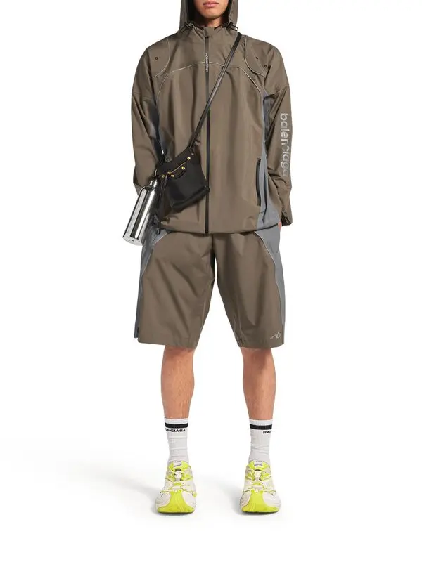 Balenciaga Men`s Techwear Zip-up Jacket In Grey