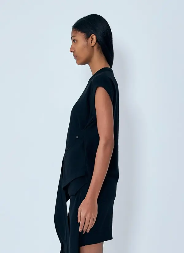 LEMAIRE Sleeveless Buttoned Dress - Black
