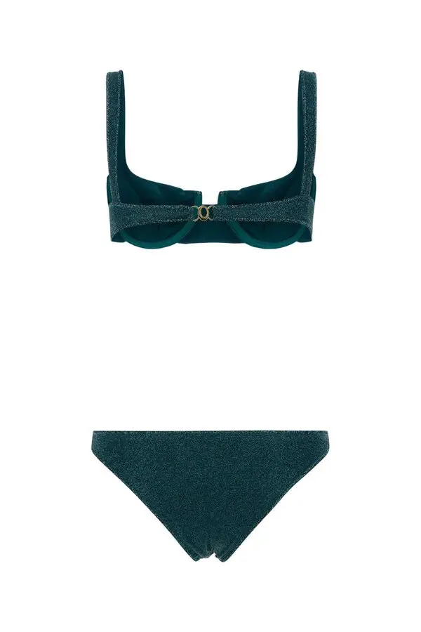 Oseree Petrol Blue Nylon Blend Bikini